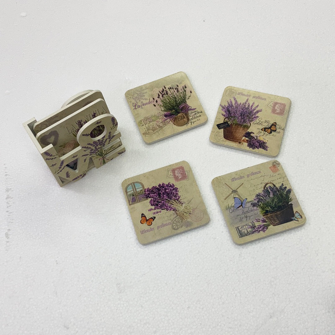 A6443，Drink Coasters with Holder,Coffee Cup Coasters,6 pack – HCP WHOLESALE