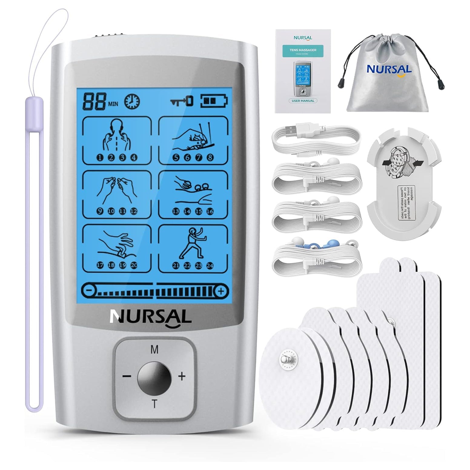A6290 ,24 Modes TENS Unit Muscle Stimulator with Continuous Stimulatio ...