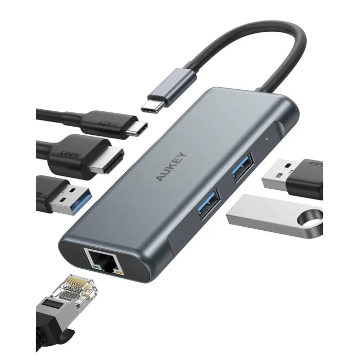 A6441，Aukey 6 in1 USB Hub – HCP WHOLESALE